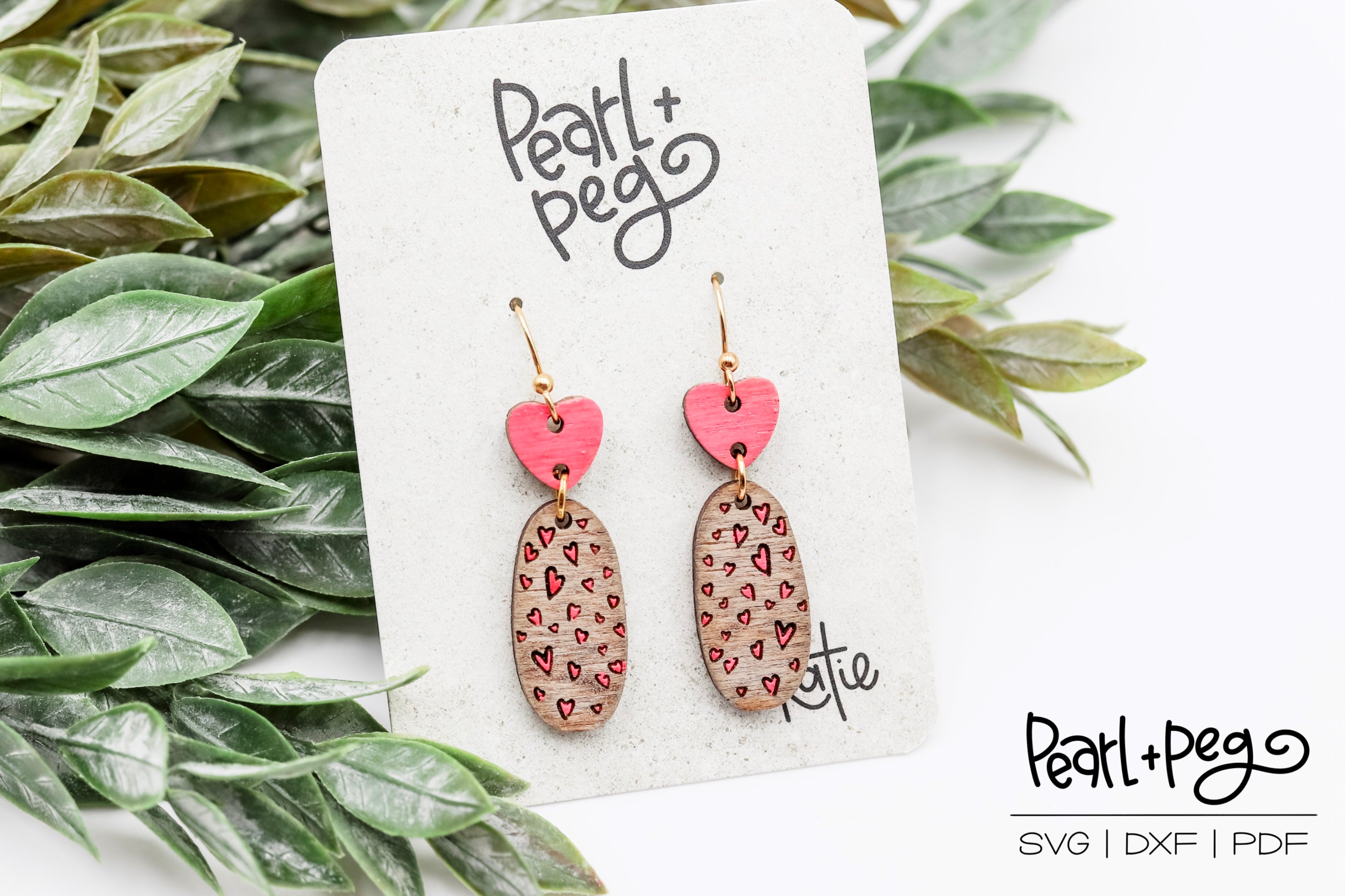 Dainty 2 Piece Heart Bottom Drop Laser Earring Digital Download-Dec202 ...