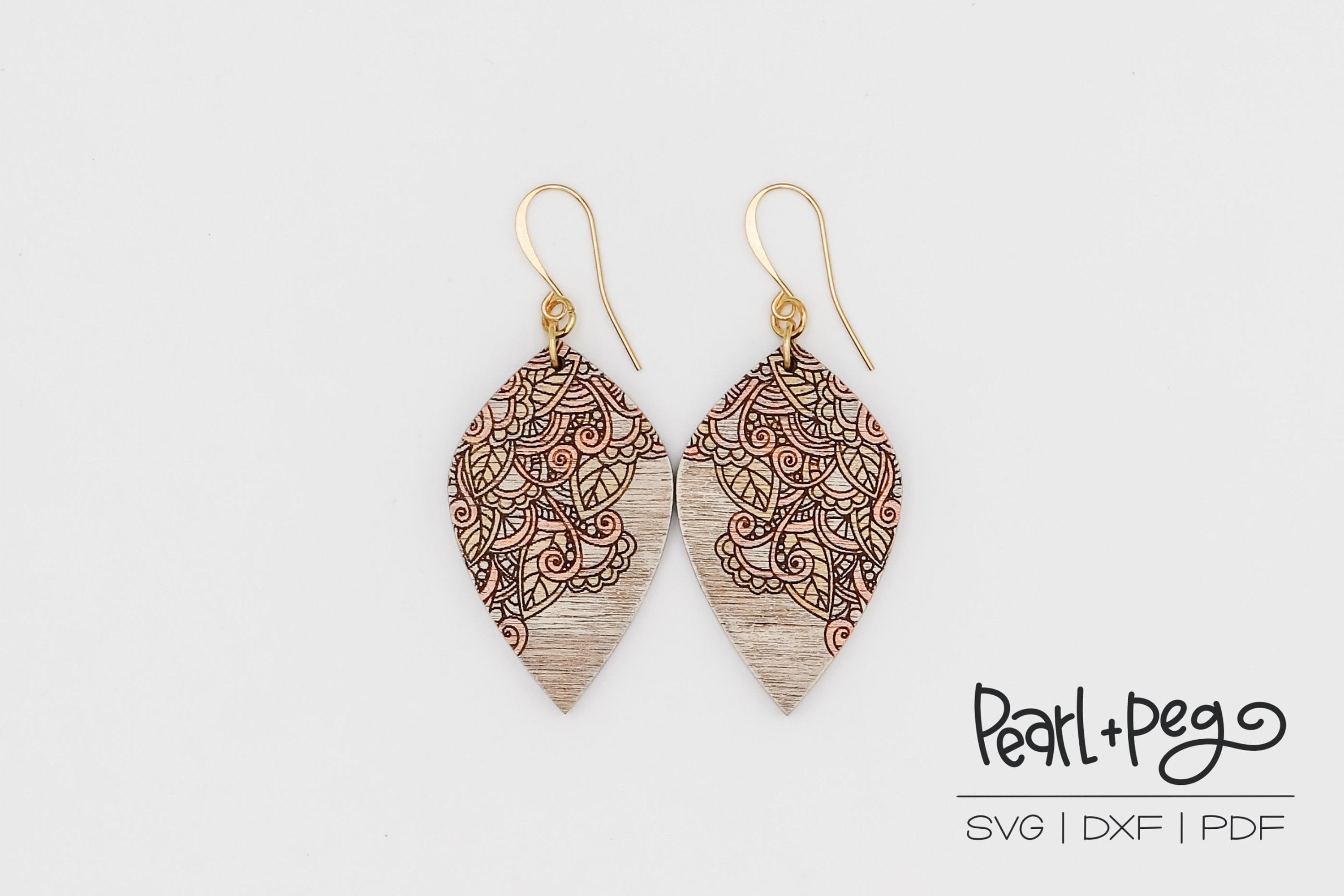 Mandala Corner Drop Laser Engraved Earrings Digital Download – Pearlandpeg