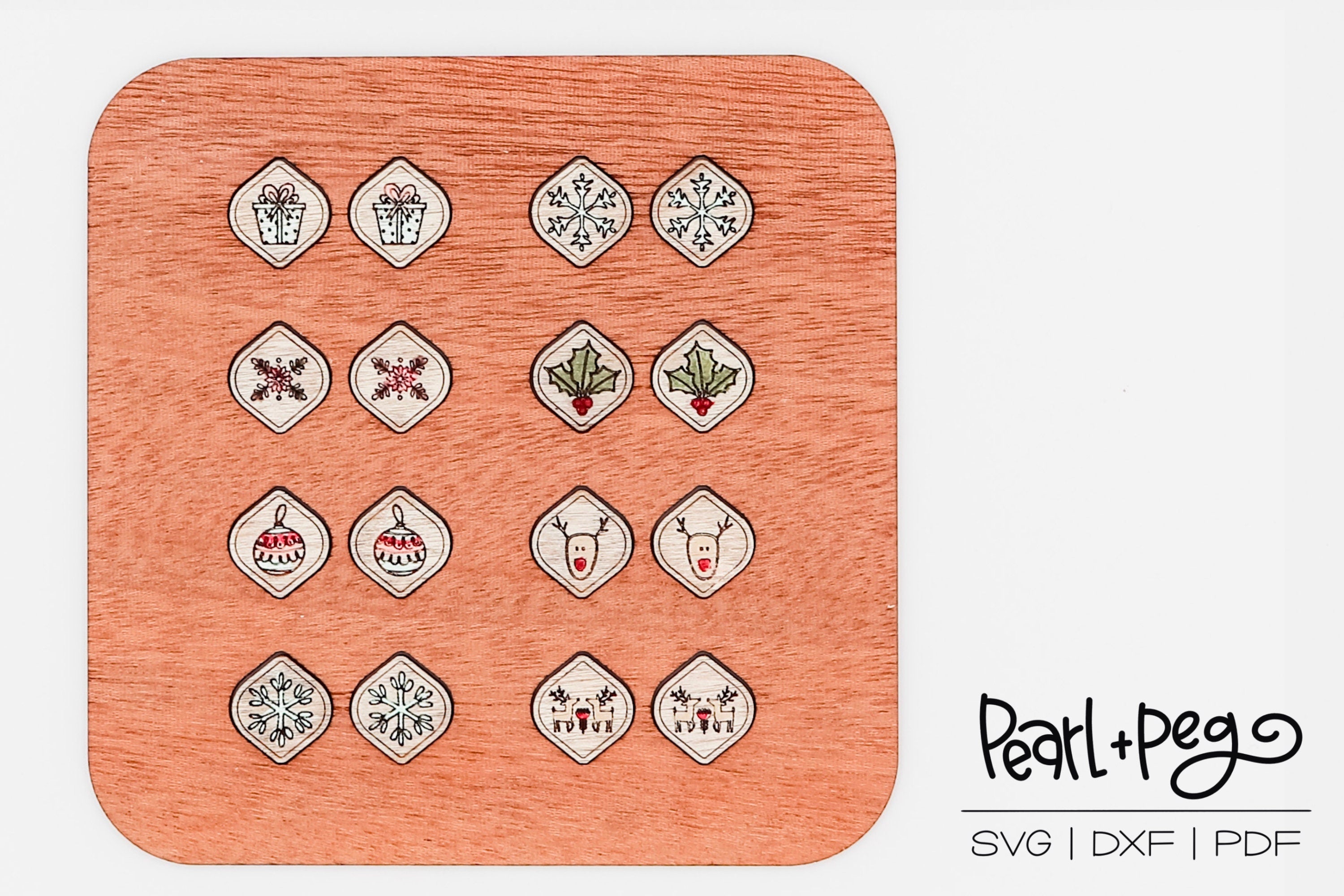 Christmas Score Studs Laser Engraved Earrings Digital Download ...