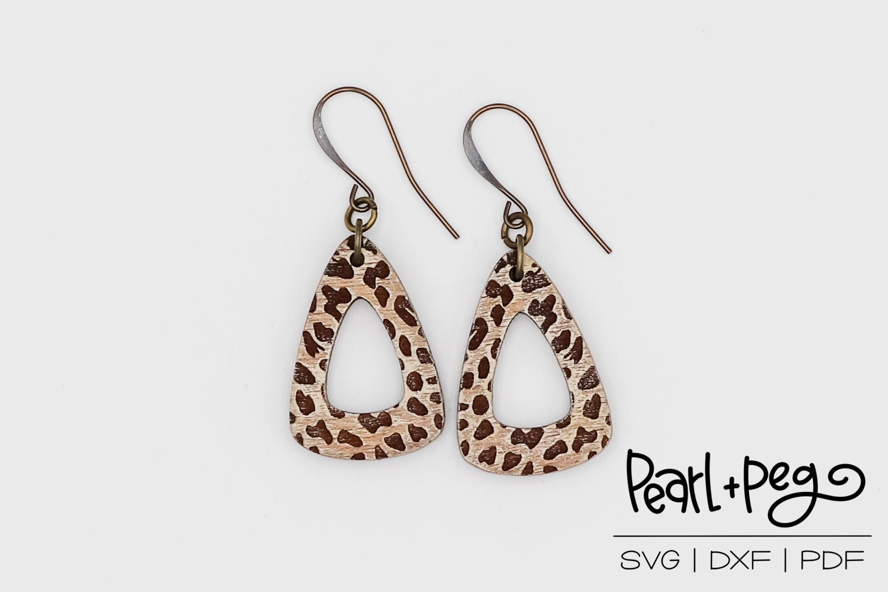 Cow Print Triangle Hoop Laser Engraved Earrings Digital Download ...