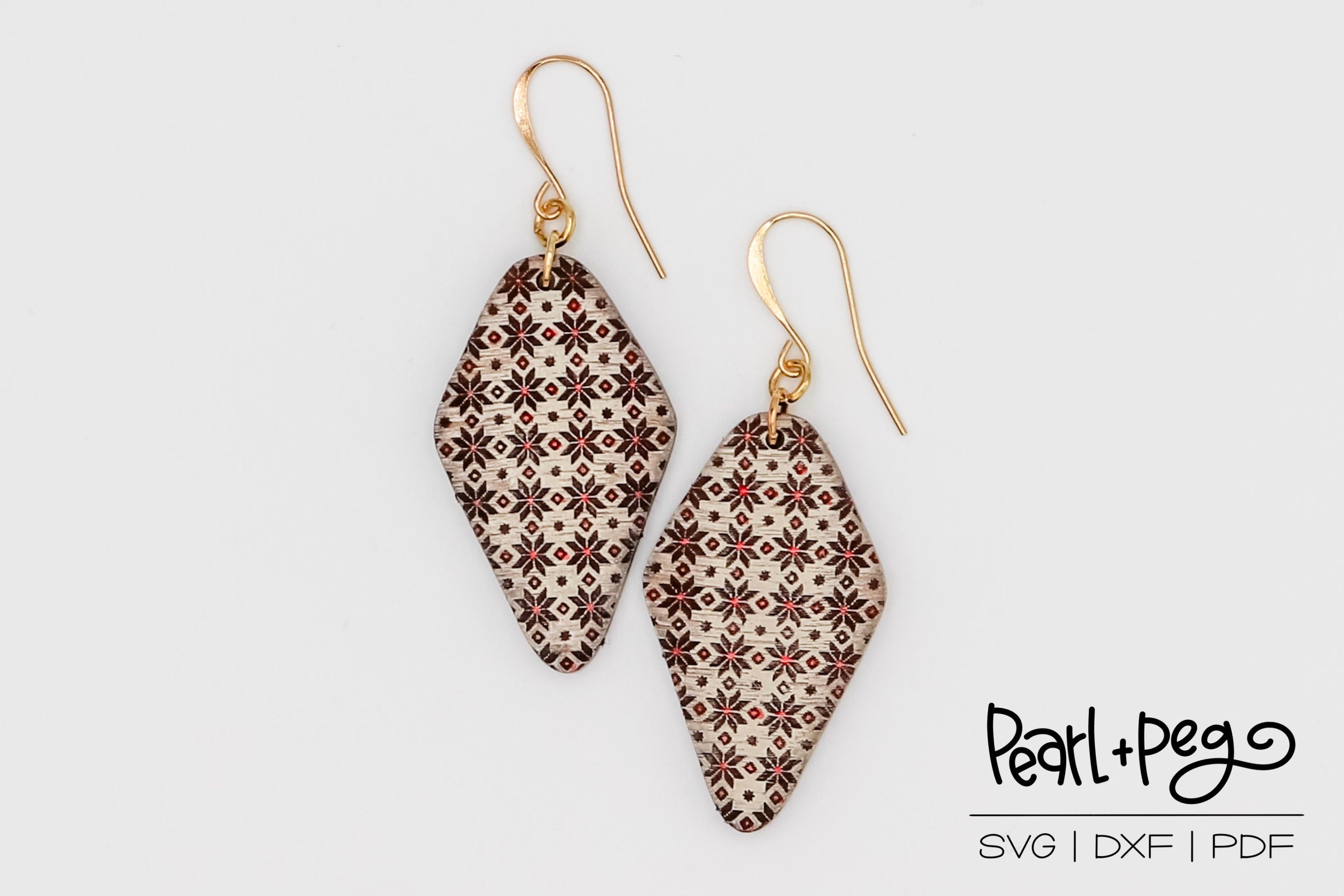 Holiday Quad Pattern Laser Engraved Earrings Digital Download – Pearlandpeg