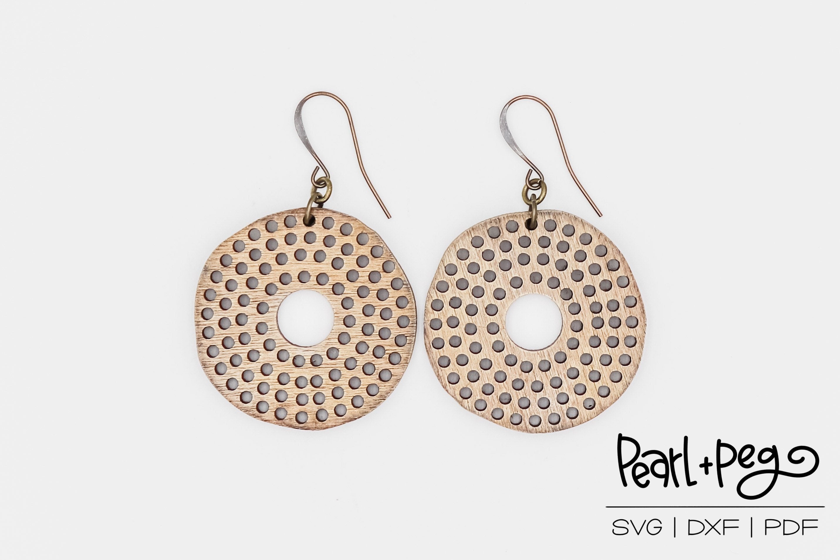 Multi Hole Circle Cut Out Laser Engraved Earrings Digital Download ...
