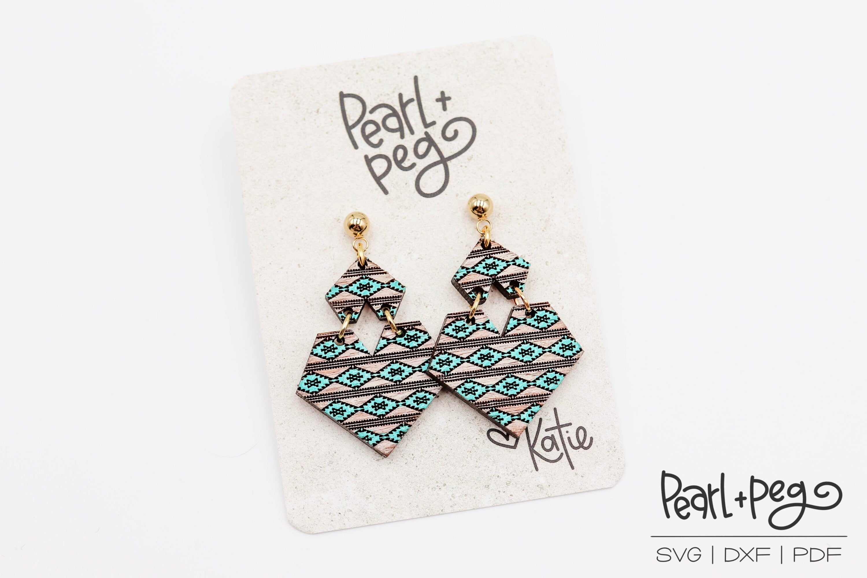 Western Angular Heart Laser Engraved Earrings Digital Download ...