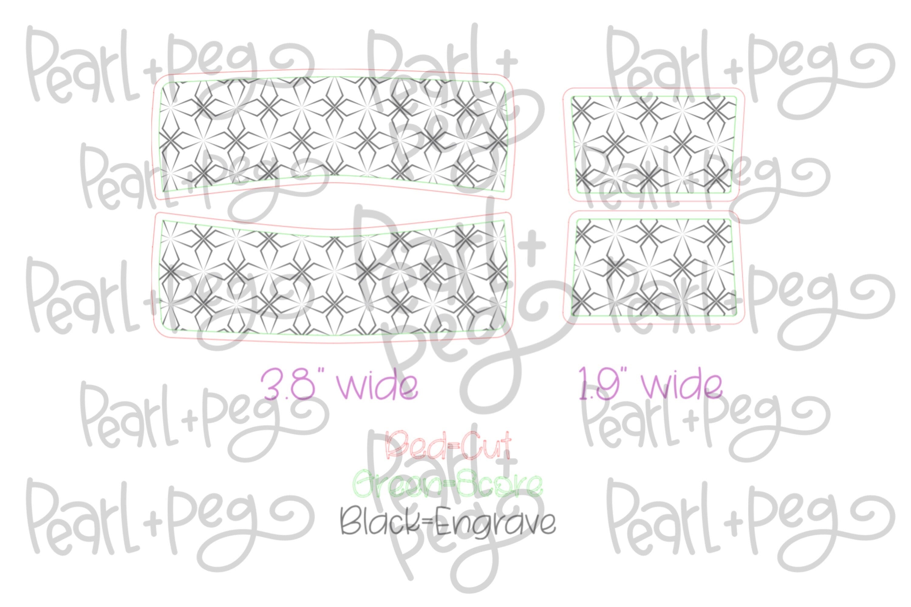 Diamond Pattern Hair Clips Laser Engraved Hair Clip File – Pearlandpeg