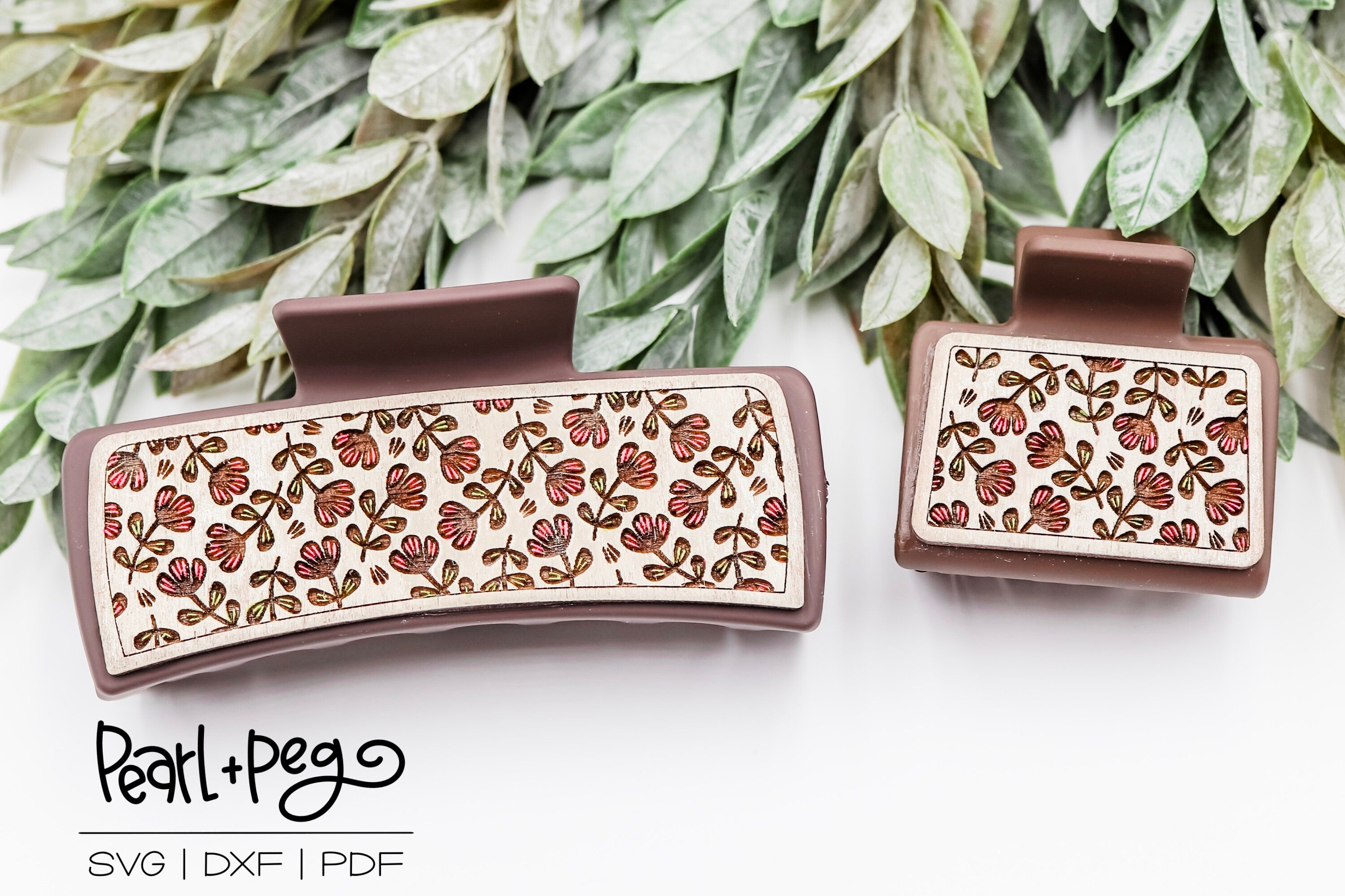 Floral Branch Laser Engraved Hair Clip File – Pearlandpeg