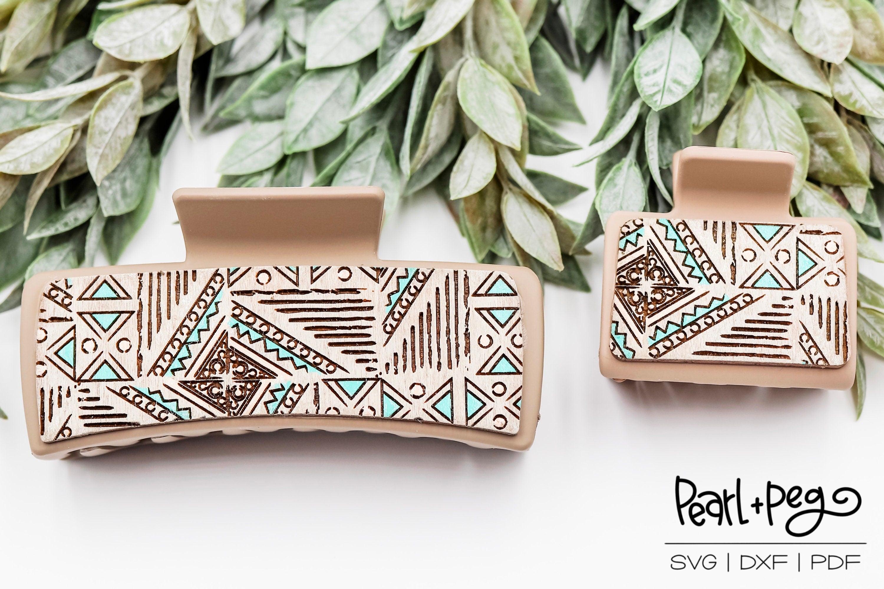 Abstract Aztec Laser Engraved Hair Clip File – Pearlandpeg