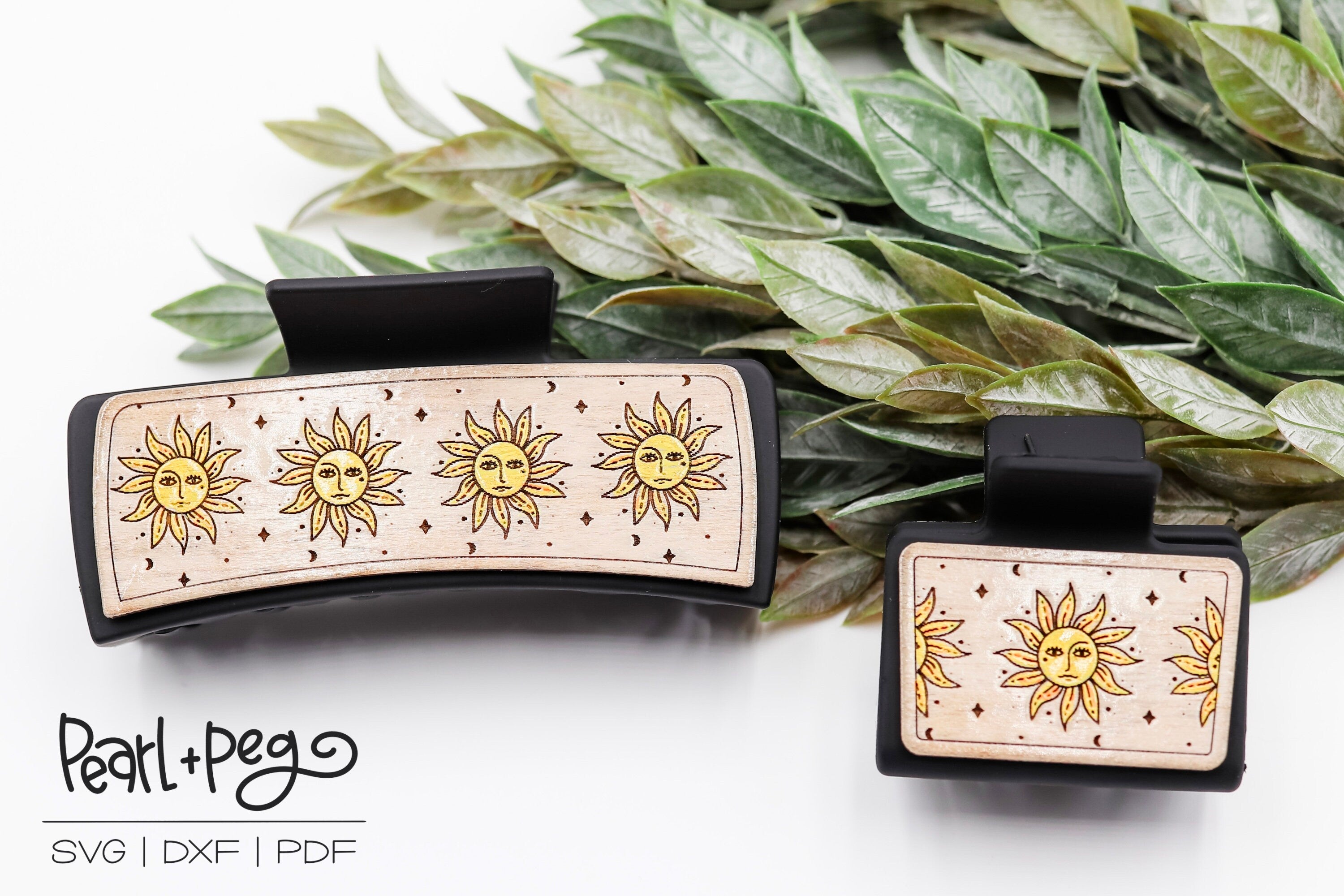 Celestial Sun Hair Clip Laser Engraved Hair Clip File – Pearlandpeg