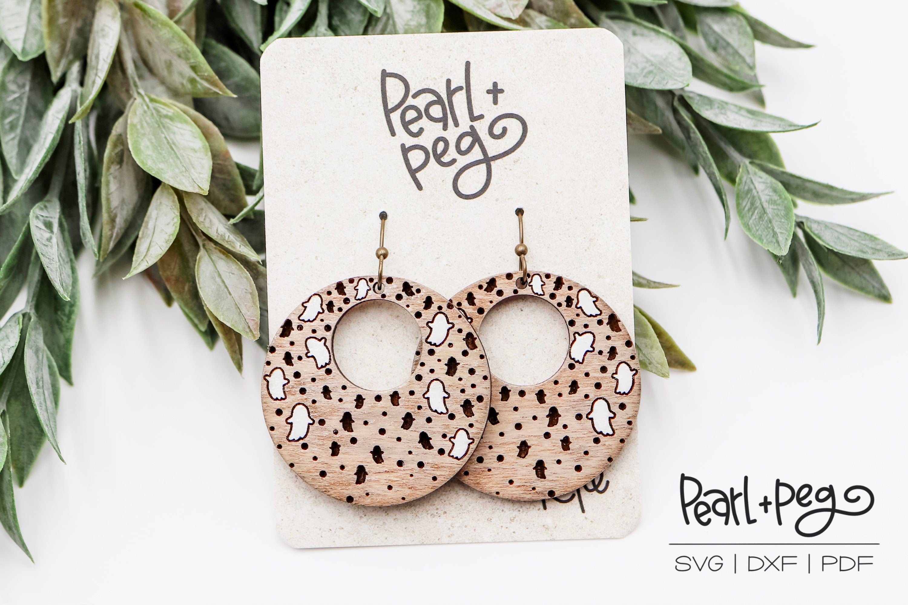 Floating Ghosts Hoop Laser Engraved Earrings Digital Download – Pearlandpeg